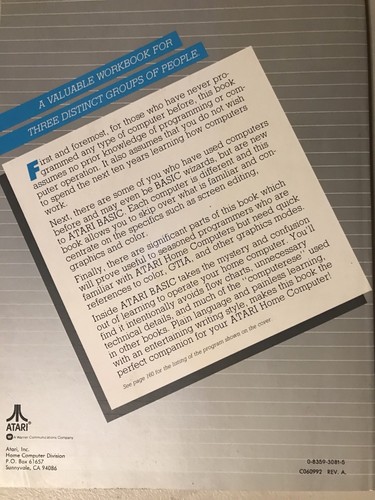 INSIDE Atari BASIC MANUAL NEW DAMAGED cover Atari 400/800/XL/XE | eBay