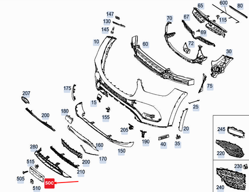 NEW MERCEDES-BENZ GLE W167 FRONT BUMPER LICENSE PLATE HOLDER ...