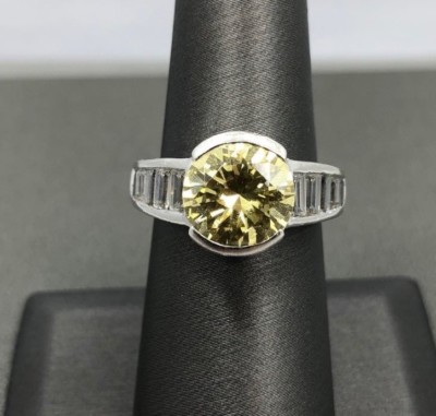 Meda .925 Sterling Silver Yellow CZ Ring Size 6.5 | eBay