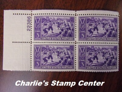 Vintage Scott's #855 US Plate#Block Baseball Cent. 1939. 3c MNH, OG. | eBay