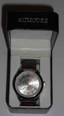 Rumours 45mm Round chronography Brown Leather Band Men Watch Roman ...