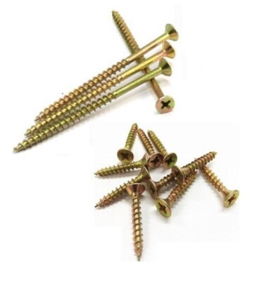 PROFESSIONAL YELLOW WOOD + PVC SCREW POZI COUNTERSUNK WOODSCREW SCREWS ...