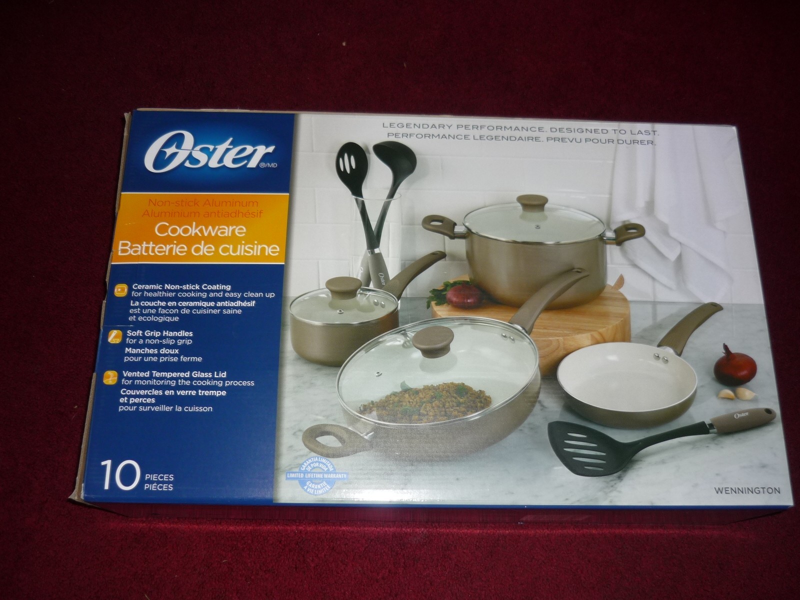 Oster 10-piece Cookware Set Multi-size ceramic with utensils, NEW | eBay