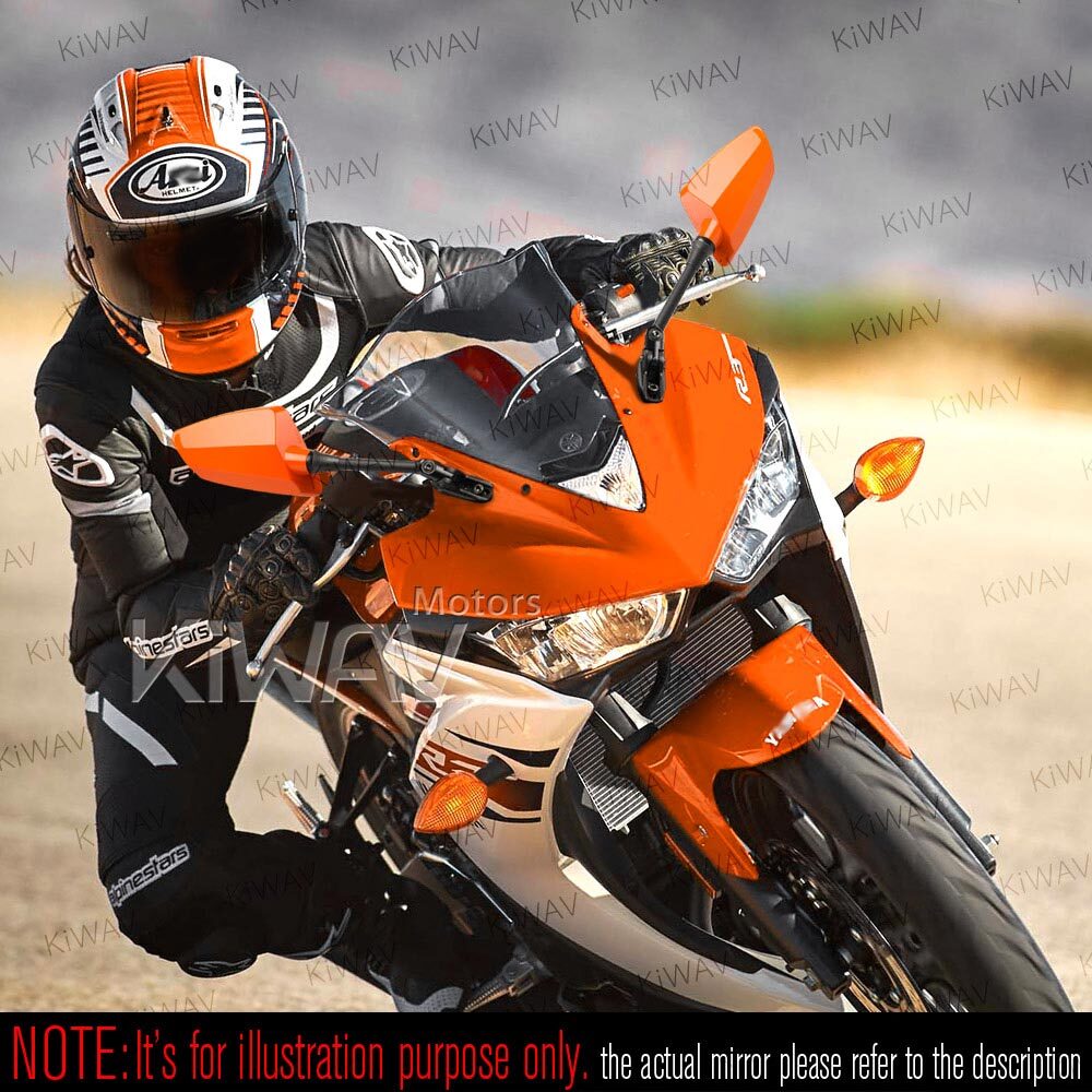 Hawk Orange Mirrors w/ Matte Black Base for Suzuki GSF 600 S Bandit 00 ...