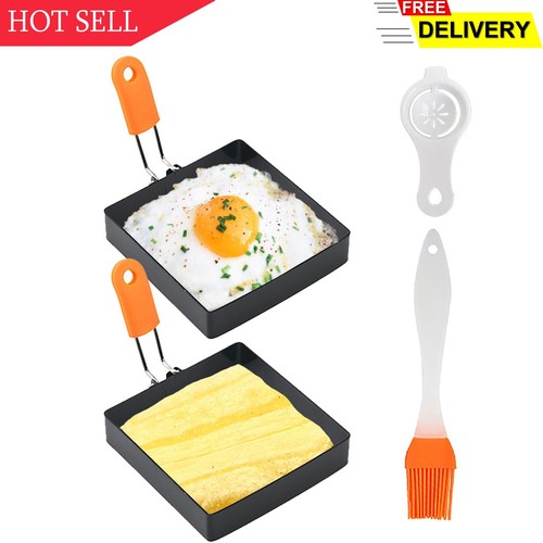 Square Egg Ring for Frying Egg, 2 Pcs 4 Inch Egg Pancake Cooking Rings ...