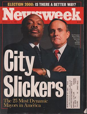 Newsweek November 11 1996 Rudolph Giuliani, Willie Brown w/ML ...