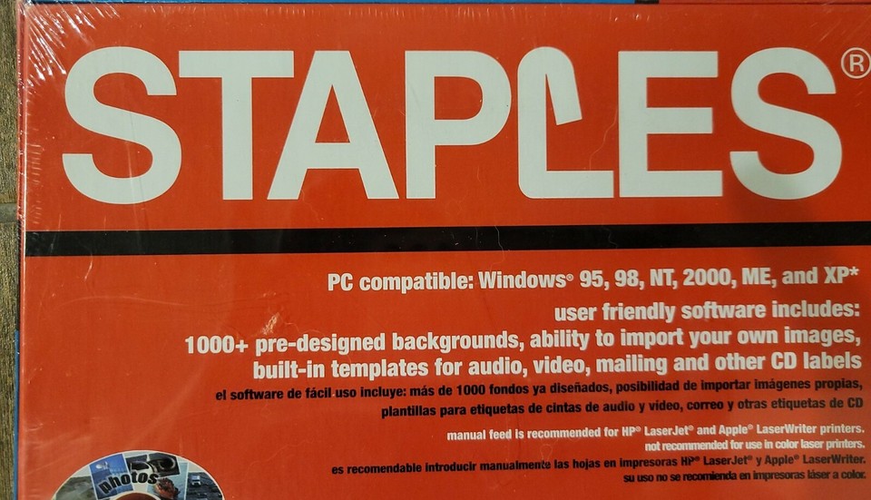 Staples CD Label Kit -Applicator Software- Labels and Jewel Case ...
