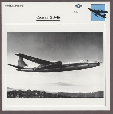 Convair XB-46 Warplanes Military Aircraft Edito Service Card USA | eBay