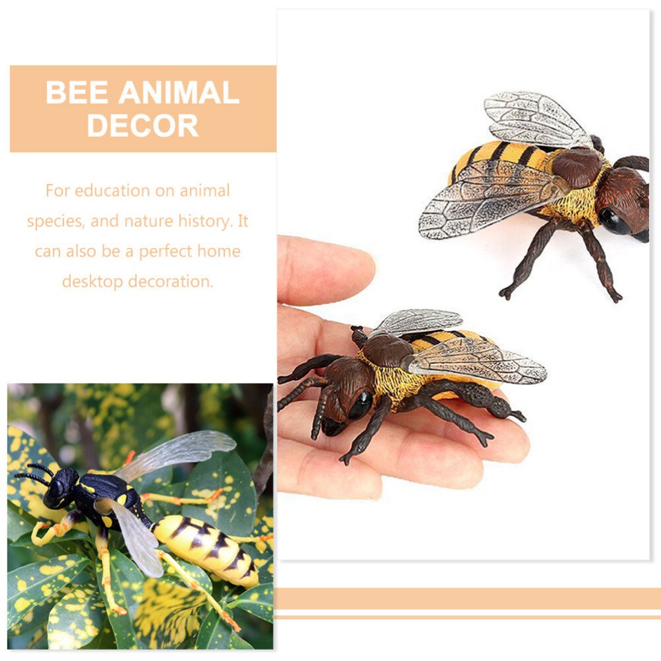 4 Plastic Realistic Bumble Bee Figures for Science Projects and Party ...