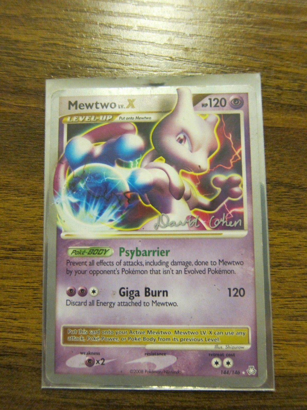 Pokémon Card- Mewtwo Level X - 144/146 - World Championship signed card ...