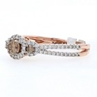 Kallati Diamond Halo Engagement Ring - Rose Gold 9k Round .69ctw Fancy ...