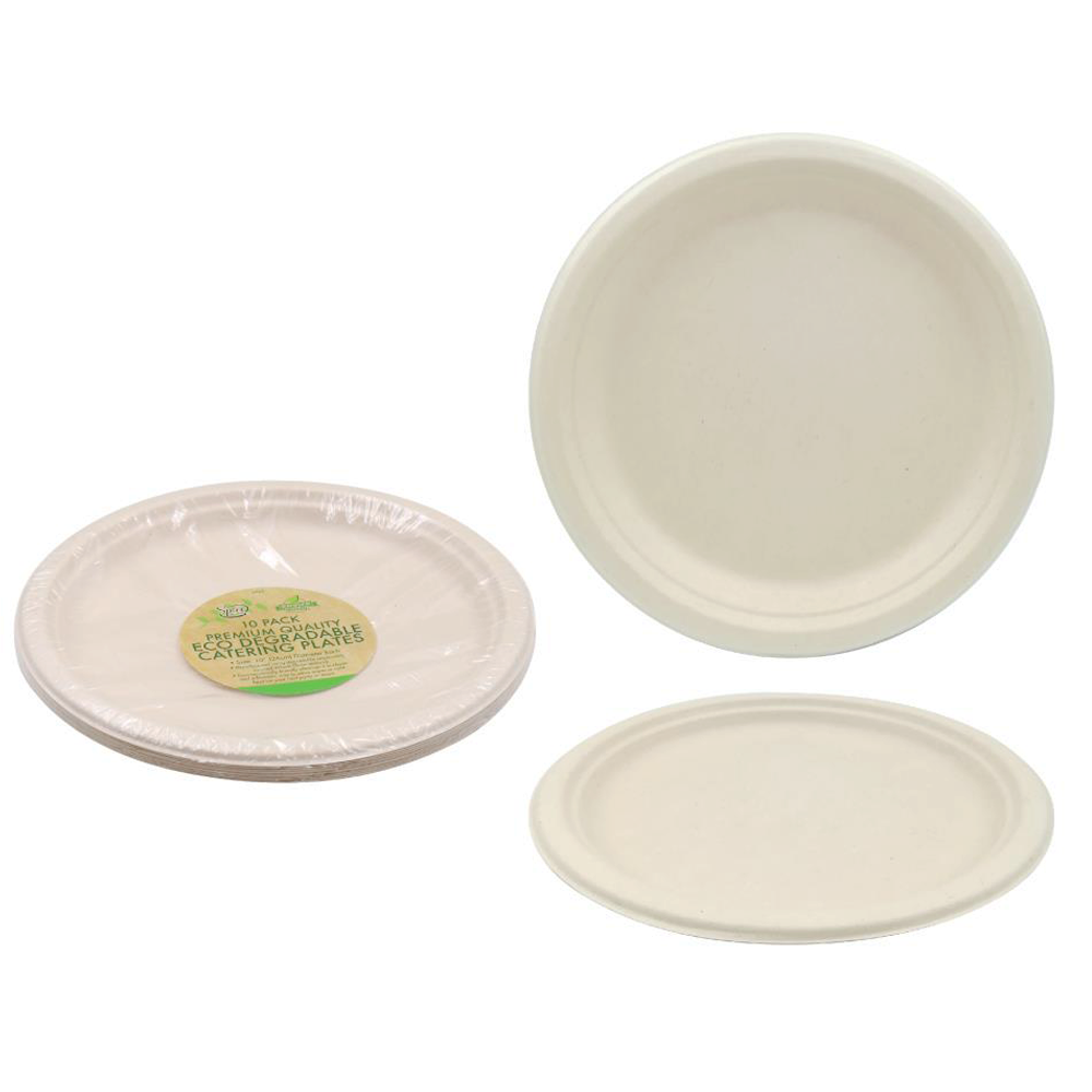 50 x Biodegradable Catering Plates Disposable Snack Dessert Plate Party ...