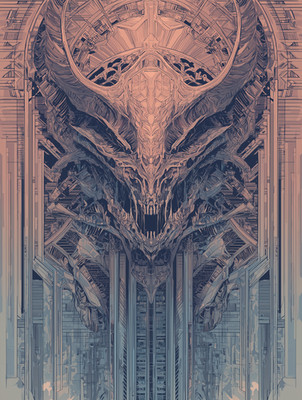 Dark Alien Entity Biomechanical Horror Art Poster 18x24in | eBay