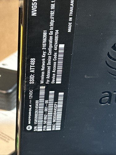 AT&T Arris NVG510 Broadband WiFi Modem Router - Excellent Condition | eBay