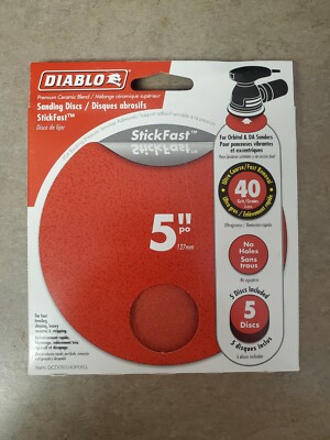 Diablo 5 inch Ultra Coarse Sanding Discs, 40 Grit - 5 Pack | eBay