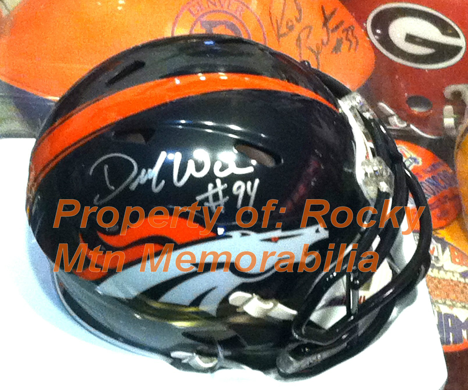 Denver Broncos DEMARCUS WARE Signed Speed Mini Helmet - Super Bowl 50 ...