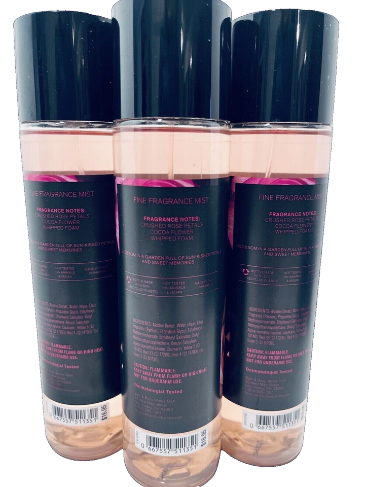 Mist Spray perfume Bath Body Works Whipped Rose & Vanilla 8oz 3pc Set ...
