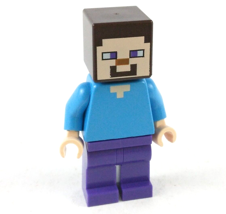 LEGO® STEVE Minifigure™ Dark Purple Legs min009 Minecraft | eBay