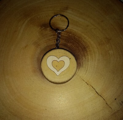 50x white rustic heart wedding favours Log Slice Keyring | eBay UK