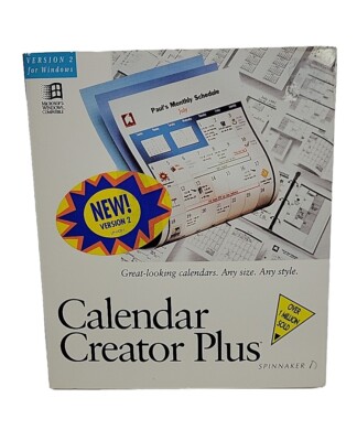 Vintage Spinnaker Calendar Creator Plus Version 2 for Windows 95 ...