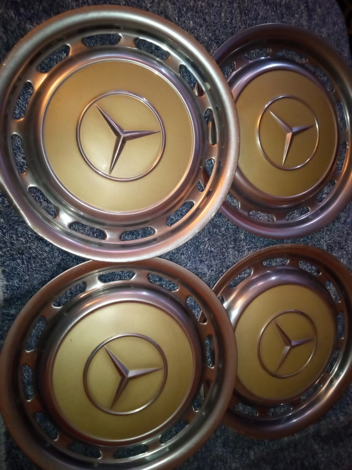 Vintage Mercedes Benz 4 Set 1970s 80s 60s Beige Wheel cover hubcap Hub ...