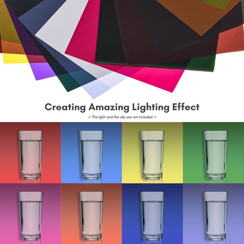 20PCS Color Correction Gel Light Filters Sheet Transparency Films ...