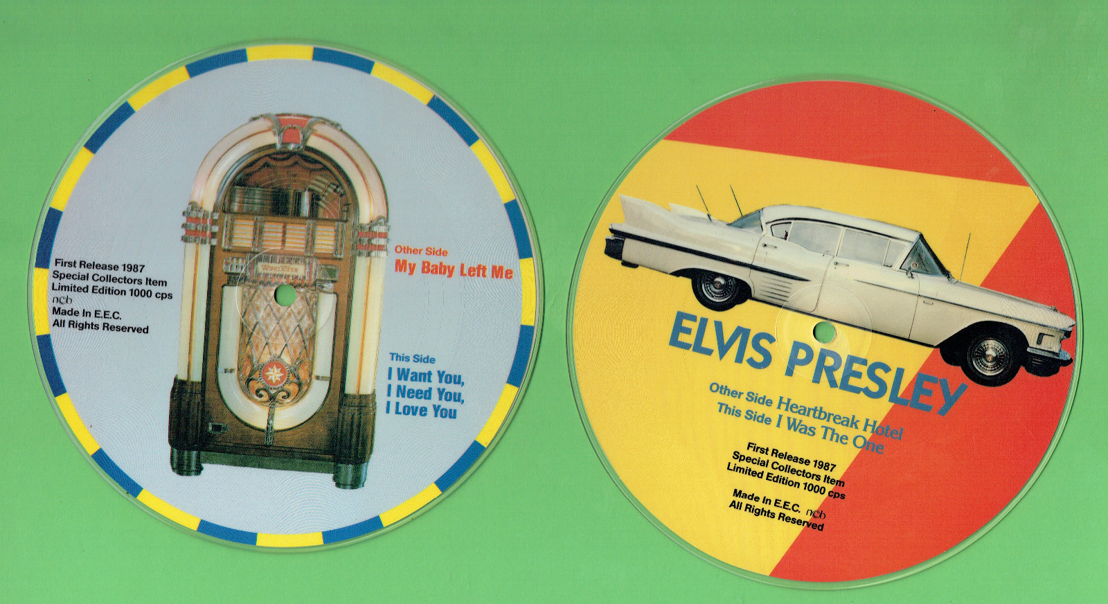 #T59. TWO ELVIS PRESLEY 1987 PICTURE DISC RECORDS | eBay