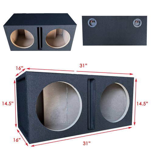 PRO DUAL 12" PORTED SUBWOOFER ENCLOSURE CAR AUDIO SPEAKER BOX ALL MDF ...