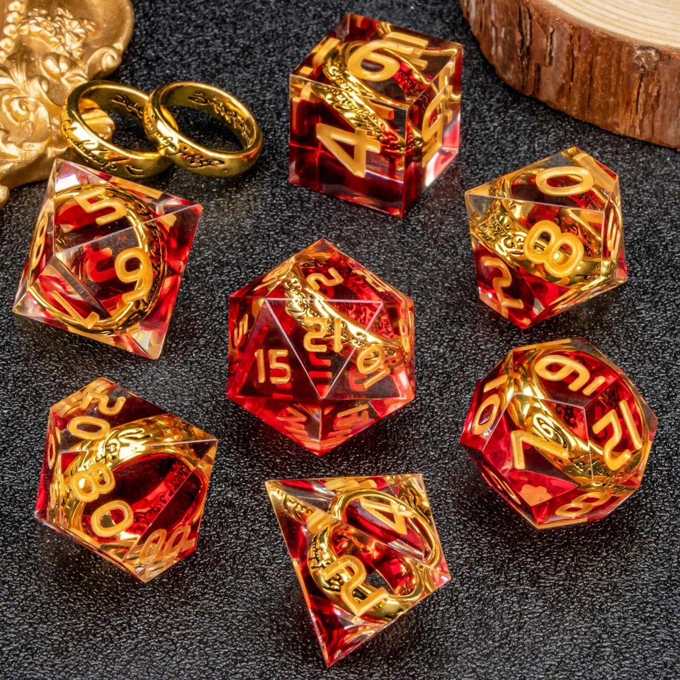 Ring Resin DnD Dice Lord of Dice Polyhedral Dice Set, The Ring Dice, d ...
