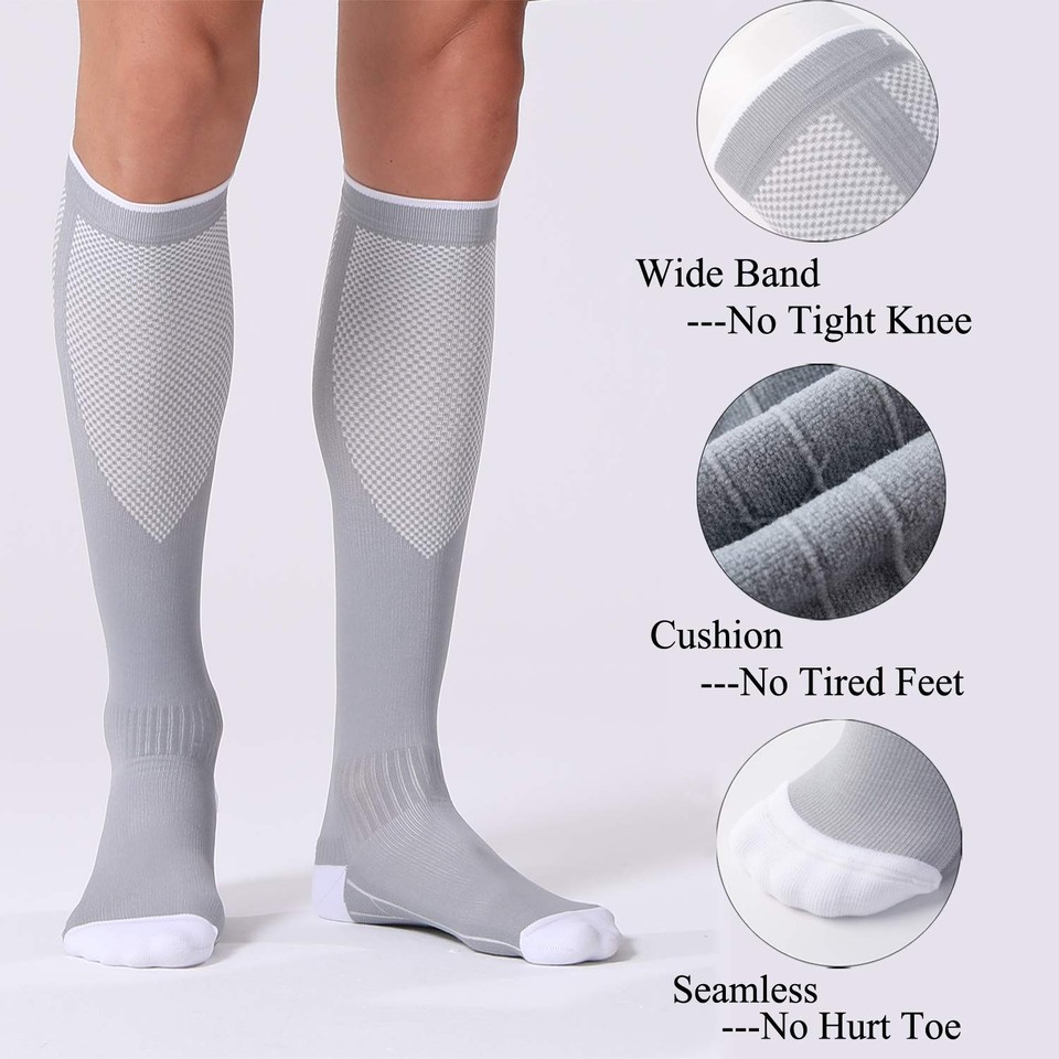 FITRELL 3 Pairs Compression Socks for Women and Men 20-30mmHg ...
