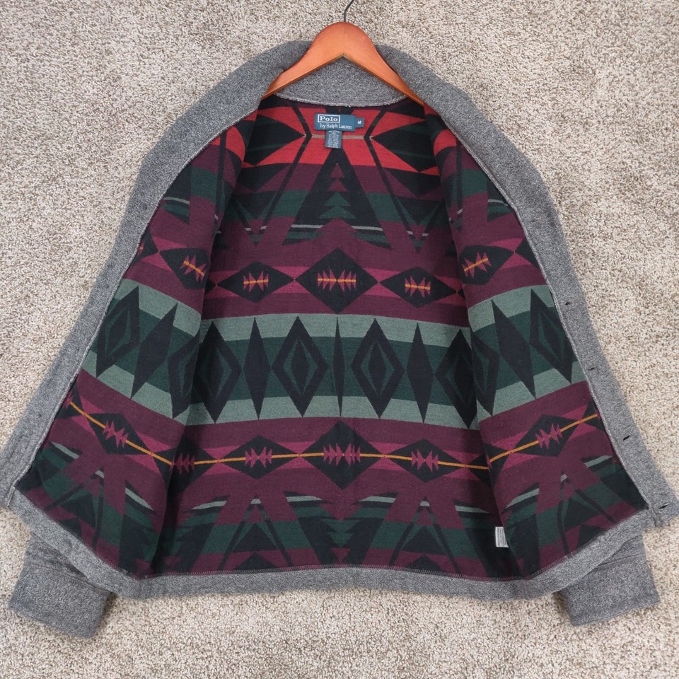 Polo Ralph Lauren Cardigan Sweater Mens Medium Aztec Utility Navajo ...