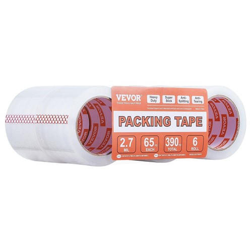 Clear Packing Tape 6 Rolls 65 Yards Heavy Duty Clear Packing Tapes 2.7 ...