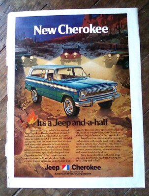 1974 Jeep Cherokee Print Ad - Desert Ring Circle Of Jeeps Lights On | eBay