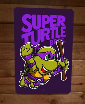 Super Purple Turtle Bros Donatello 8x12 Metal Wall Sign Poster TMNT ...