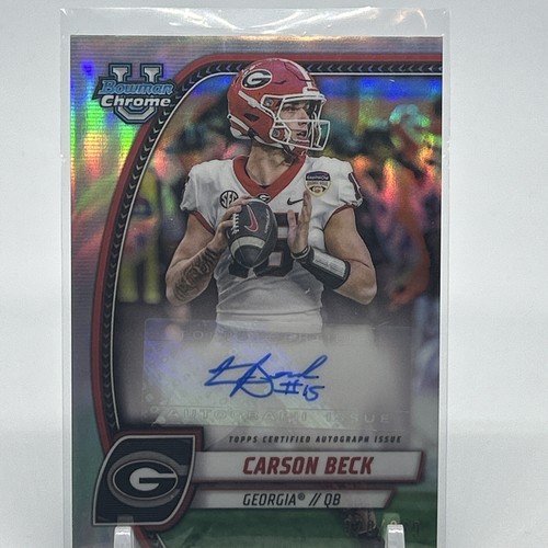 2024 Bowman U Chrome Carson Beck Refractor Auto Rookie #/299 Georgia # ...