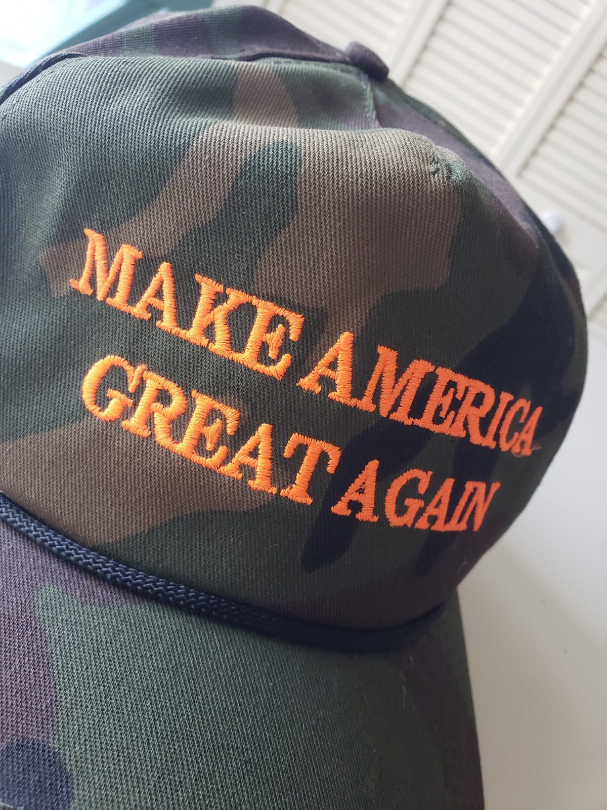 MAGA Hat by Cali-Fame. Camo Orange Letters Make Amer… - Gem