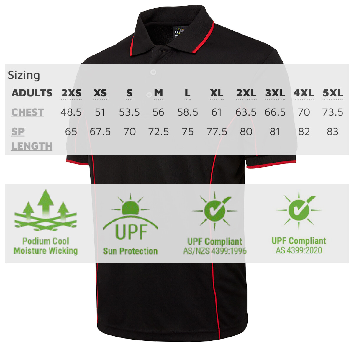 JB's Mens PODIUM PIPING POLO Shirt Sport Work Office Team 7PIP | eBay ...