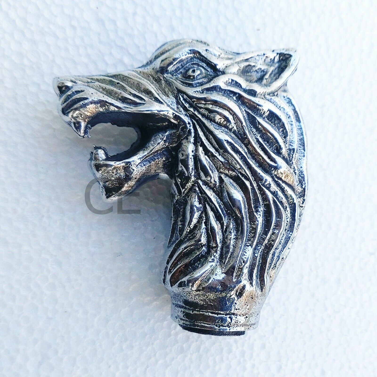 Antique Brass wolf Head Handle Wooden Vintage Style … - Gem