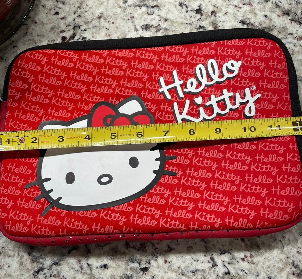 HELLO KITTY Signature RED Laptop Sleeve Case 11.5 X 8 w/ KITTY Zipper ...