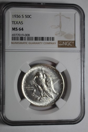 1936 S Texas Centennial Commemorative Silver Half Dollar NGC MS 64 #008 | eBay