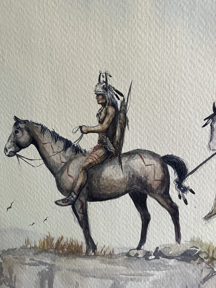 Andersen Kee Original Watercolor Painting 1980s Native American Art ...