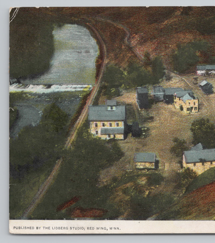 Bird's-Eye Aerial Town View From Bluff of Welch MN Minnesota Postcard ...