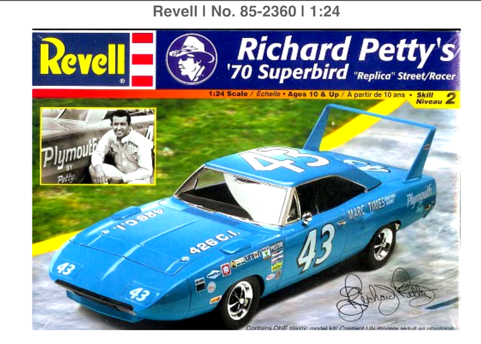 DECAL SHEET FOR REVELL'S RICHARD PETTY #43 SUPERBIRD NASCAR MODEL KIT ...