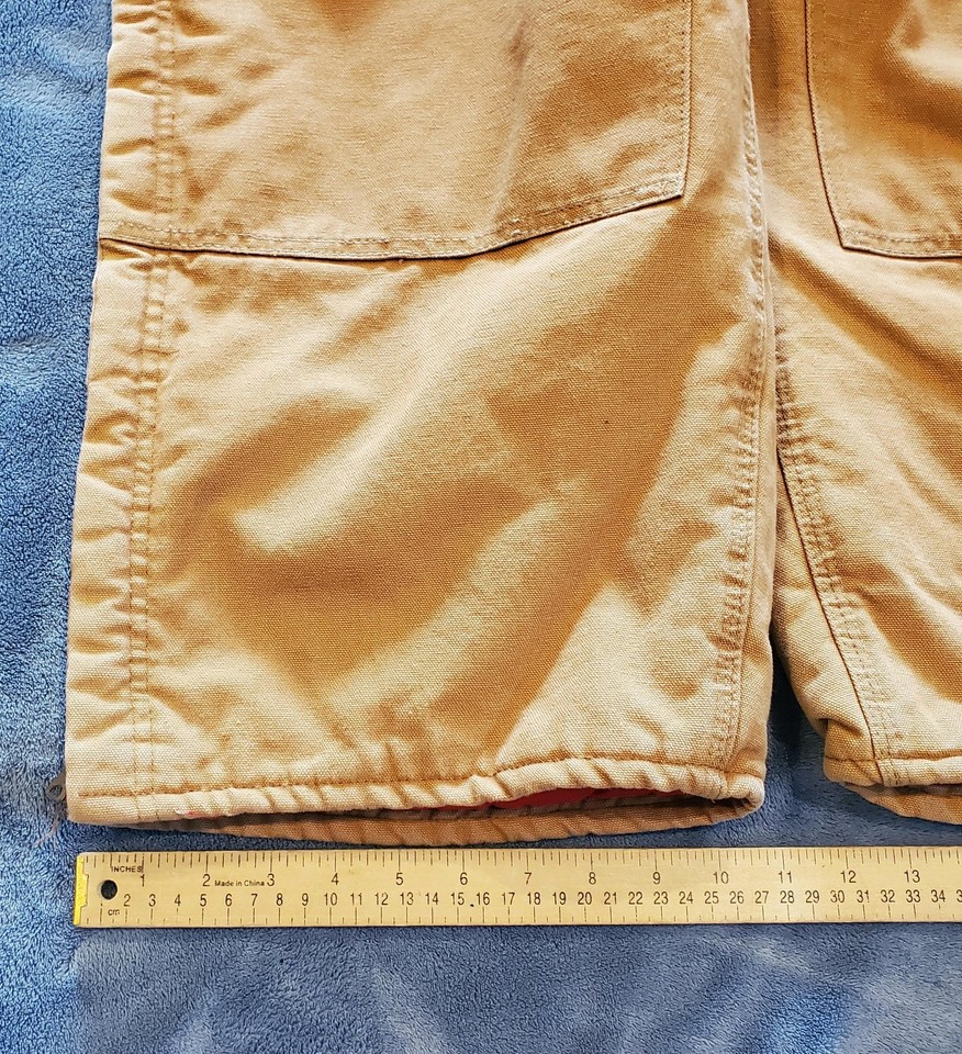 Vintage USA Carhartt Bib Overalls Men 48x30 Beige Duck Insulated Canvas ...