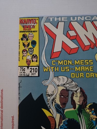 The Uncanny X-men #210 Marvel Comics 1986 1st Cameo Marauders HIGH MID ...