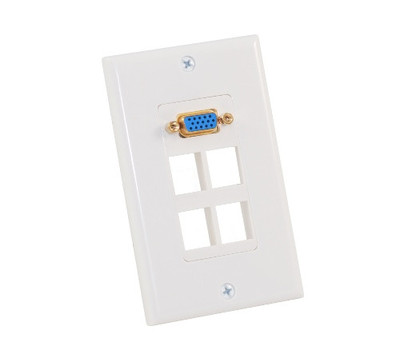 Keystone wall plate - VGA plus 4 port white | eBay Australia
