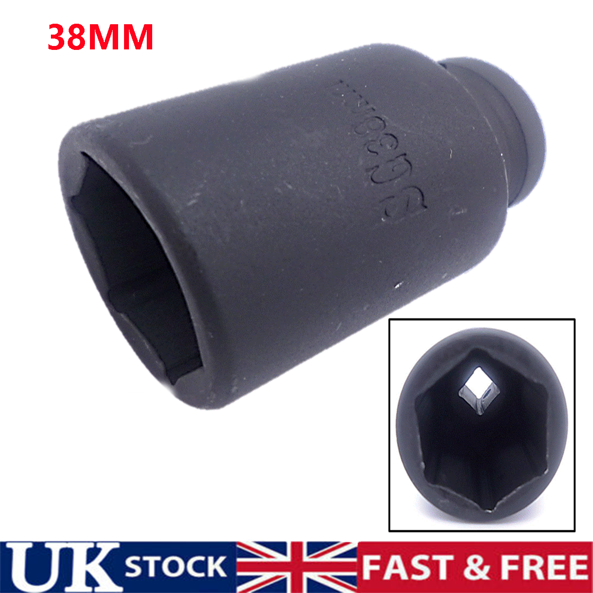 38mm Socket Deep Impact 1/2" Sq Drive 6 Point / Side (Hex) Hub Nuts ...