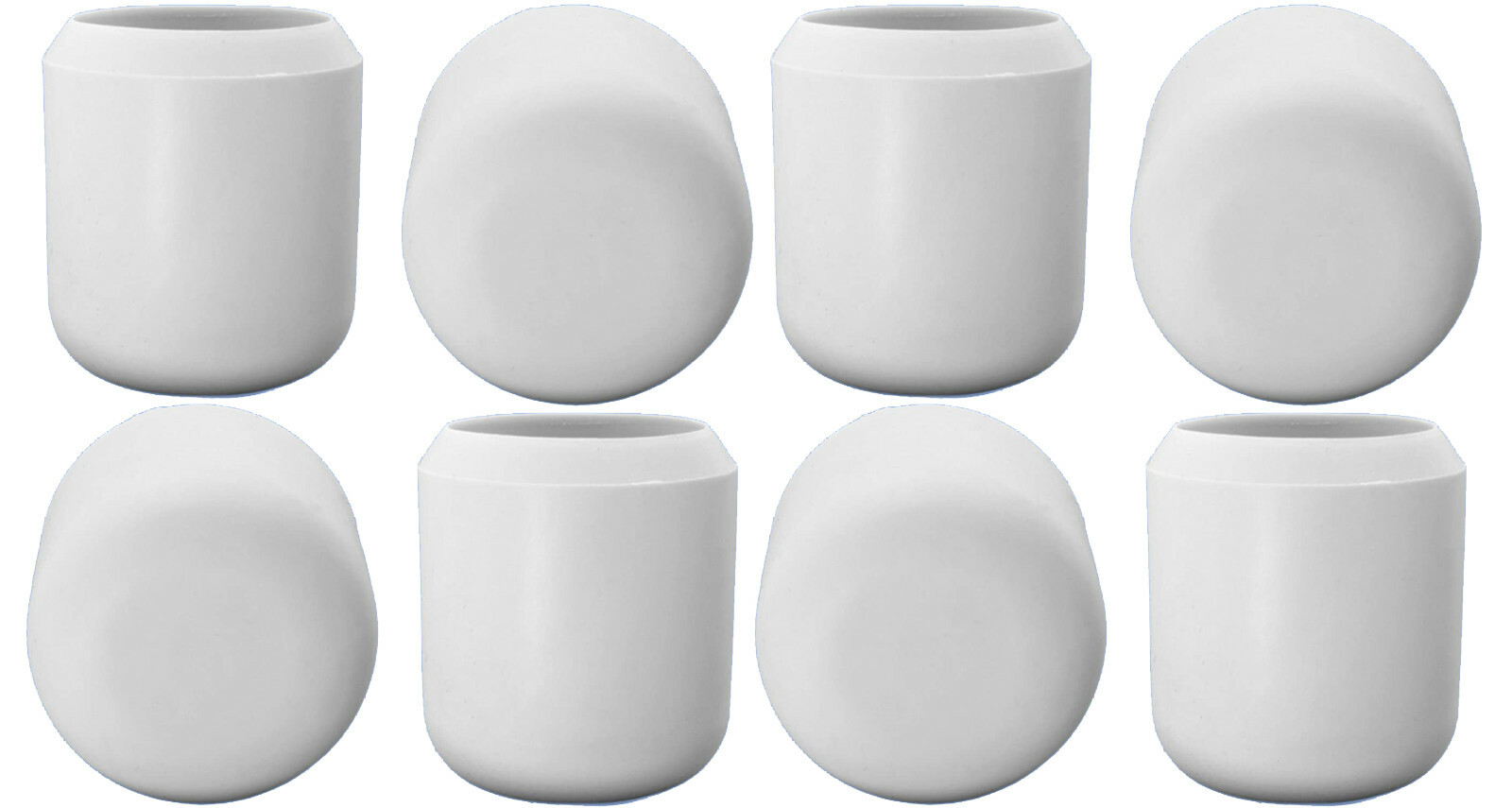 8 x White Heavy Duty Rubber Ferrules Chair Stool Table Feet End Caps ...
