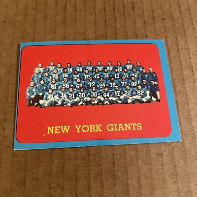 1963 Topps New York Giants Team #60 Vintage Football Card EX (d3) | eBay