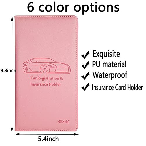 Car Registration and Insurance Card Holder - Leather Vehicle Glove Box ...
